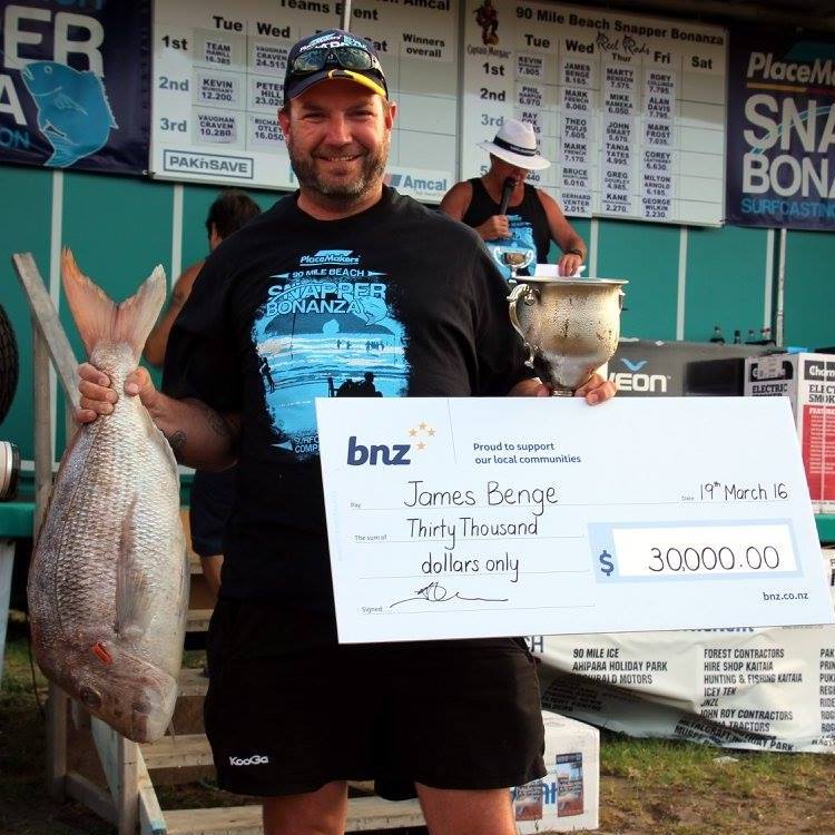 Overall Winner Heaviest Snapper James Benge - Snapper Bonanza